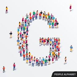 Group people shape letter g Royalty Free Vector Image