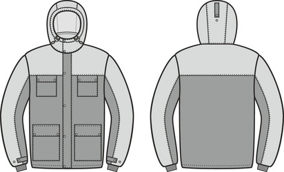 Mens winter work down jacket fashion cad Vector Image