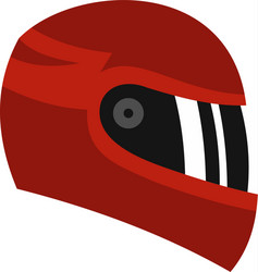 Red motor racing helmet with glass visor Vector Image