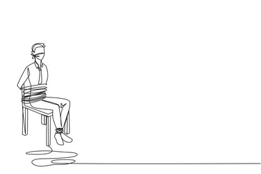 Single continuous line drawing of businessman Vector Image