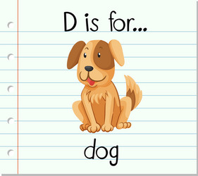 Flashcard alphabet d is for dog Royalty Free Vector Image
