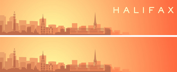 Halifax uk multiple color gradient skyline banner Vector Image