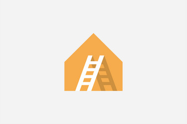 House ladder logo design template Royalty Free Vector Image