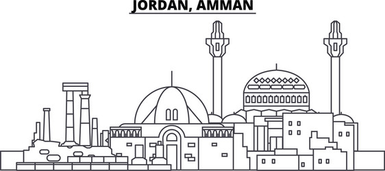 Jordan amman amman citadel travel landmark Vector Image