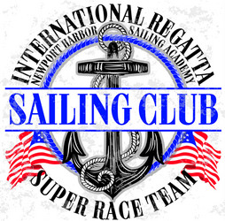 Sailing club logo with anchor Royalty Free Vector Image