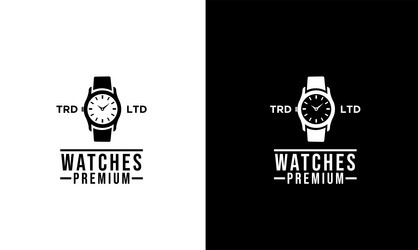 Simple classic watch logo Royalty Free Vector Image