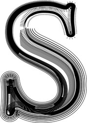 Sketch font letter s Royalty Free Vector Image