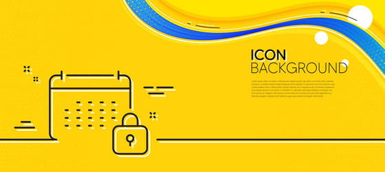 Calendar locked line icon annual planner sign Vector Image