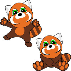 Cute little chibi baby red panda character Vector Image