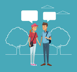 Cartoon people community talking communication Vector Image