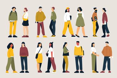 People character view from back isolated on white Vector Image