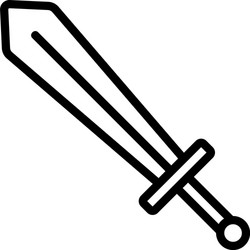 Sword knight is an icon isolated Royalty Free Vector Image