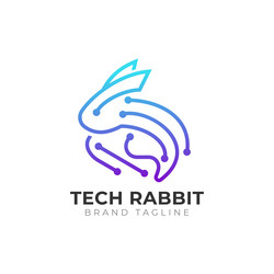 Flash rabbit logo design abstract creative rabbit Vector Image