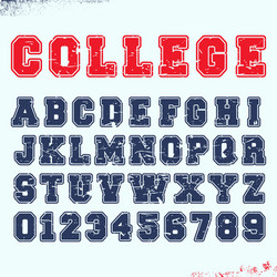 Rectangular serif font in the style of college Vector Image