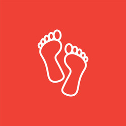 Footprint red icon on white background red flat Vector Image