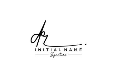 Initial dr signature logo template hand drawn Vector Image