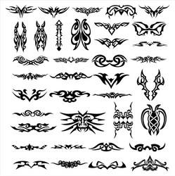 Tribal tattoos design sketches set Royalty Free Vector Image