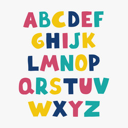Alphabet colorful letters set Royalty Free Vector Image
