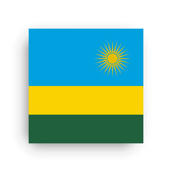 Glossy circle badge flag of rwanda Royalty Free Vector Image