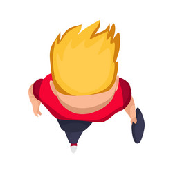 Man riding scooter view from above flat Royalty Free Vector