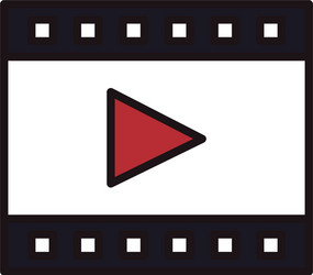 Video player reel and button symbol Royalty Free Vector