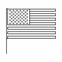Black outline flag of united statesthin line icon Vector Image