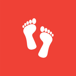 Footprint red icon on white background red flat Vector Image