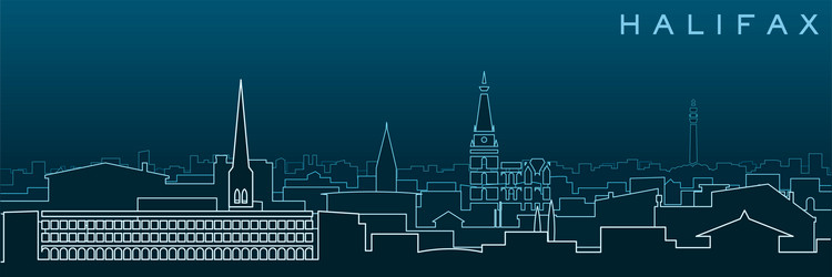 Halifax uk simple monochrome stylish skyline Vector Image