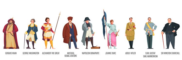 Set of medieval historical characters knight Vector Image