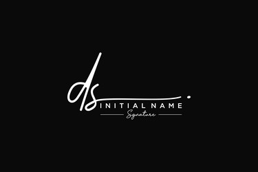 Initial ds signature logo template hand drawn Vector Image