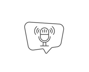 Microphone line icon music mic sign place Vector Image