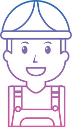 Portrait worker man construction with overalls Vector Image