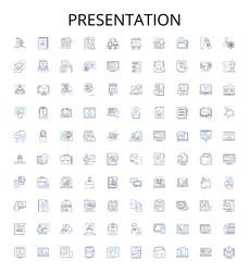 Presentation outline icons collection Royalty Free Vector