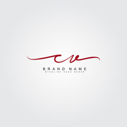 Cv simple signature logo - handwritten template Vector Image