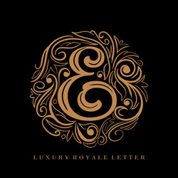 Letter e royal luxury logo design Royalty Free Vector Image