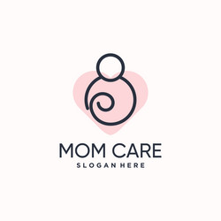 Mom and baby logo with creative unique style Vector Image