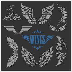 Set of wings Royalty Free Vector Image - VectorStock