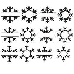 Snowflake Monogram Vector Images (over 1,500)