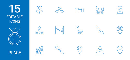 7 place icons Royalty Free Vector Image - VectorStock