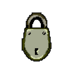 Old padlock vintage game pixel art Royalty Free Vector Image