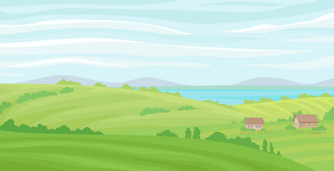 Fully minimalistic simple empty meadow green Vector Image