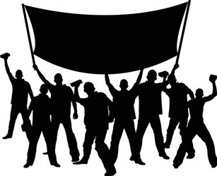 Crowd people silhouette transparent protest Vector Image