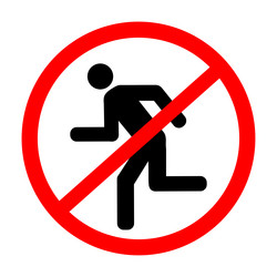 No run prohibition sign Royalty Free Vector Image