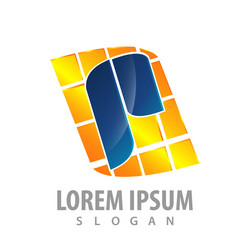 P logo letter with digital pixel tech design Vector Image