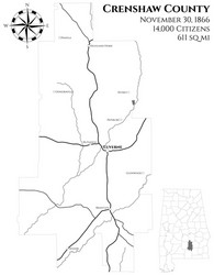 Map crenshaw county in alabama Royalty Free Vector Image