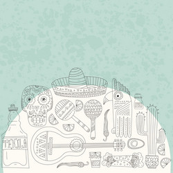 Mexico card template Royalty Free Vector Image