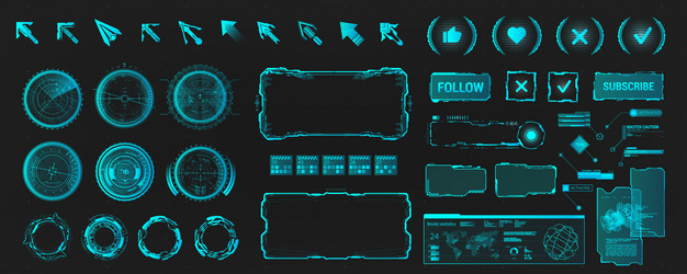 Futuristic collection hud ui ux interface Vector Image