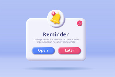 Modern 3d of reminder concept 3 Royalty Free Vector Image