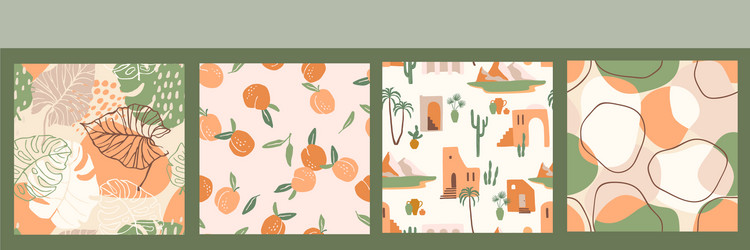 Abstract collection of seamless patterns Vector Image