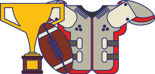 American football armour symbol blue lines Vector Image